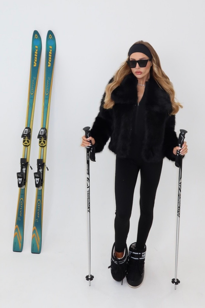 Courchevel black embroidered ski unitard – Glamify Famous For Loungewear