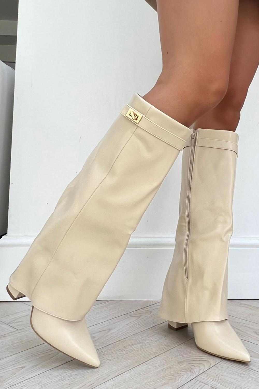 Fold over heeled boots – Glamify Famous For Loungewear